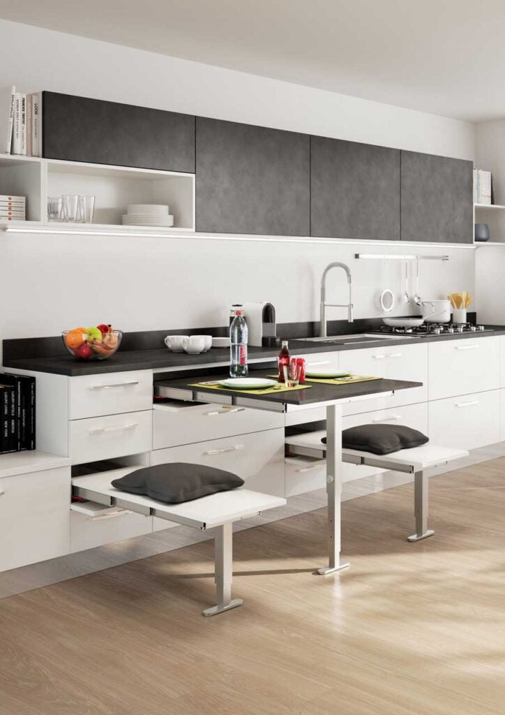 T-Bench / T-Bench XL – pull-out seat from a drawer | Gamma Fittings
